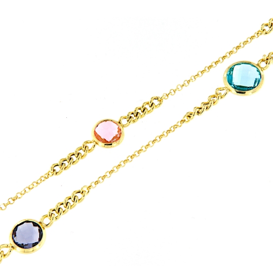 collana lunga in argento e pietre colorate - Ma.Gi. Gioielli